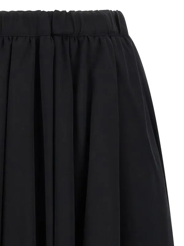 Comme Des Garçons Pleated Skirt With Drawstring Waist - Black