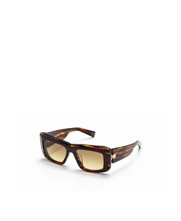 Balmain Logo Embellished Tortoiseshell Sunglasses - Nude