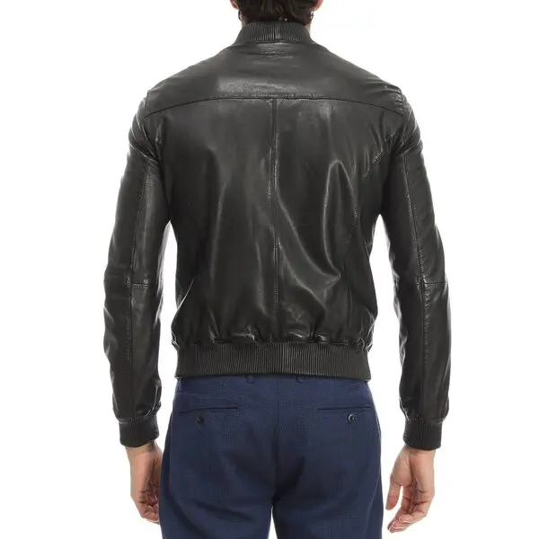 Emporio Armani Leather Zip-up Bomber Jacket