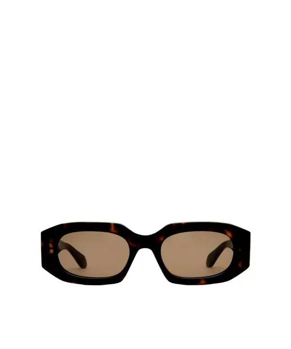 Alaïa Rectangular Acetate Sunglasses - Havana