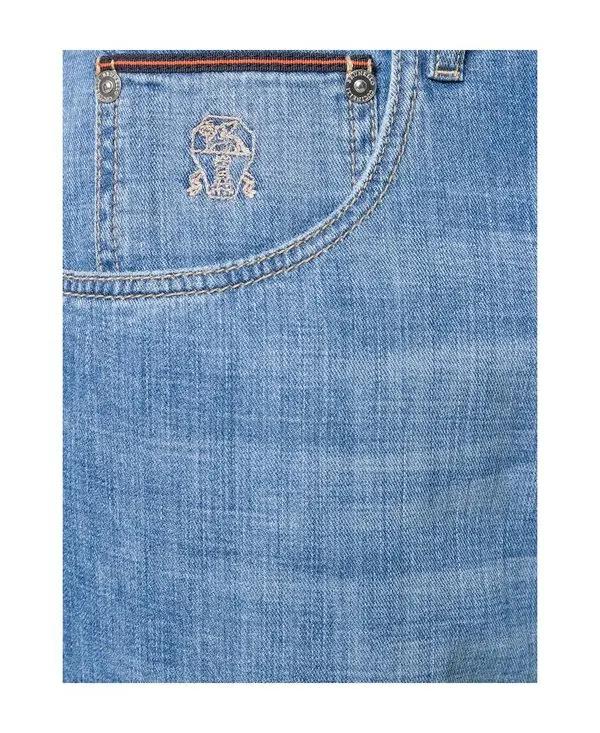Brunello Cucinelli Logo Patch Tapered Jeans