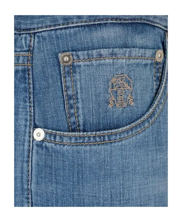 Brunello Cucinelli Logo Patch Tapered Jeans