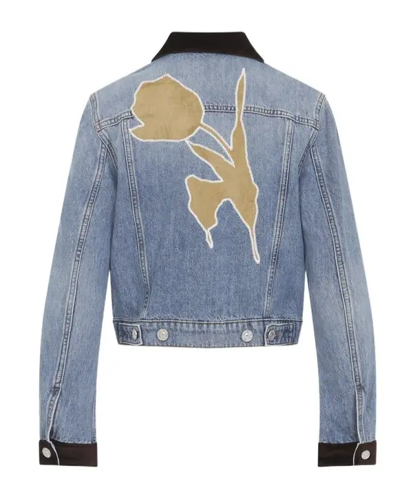 Marni Denim Jacket With Contrasting Collar And Cuffs - Gray