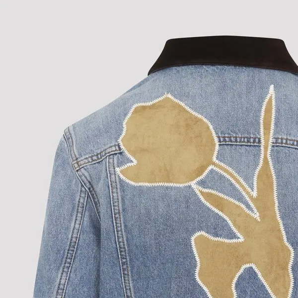 Marni Denim Jacket With Contrasting Collar And Cuffs - Gray