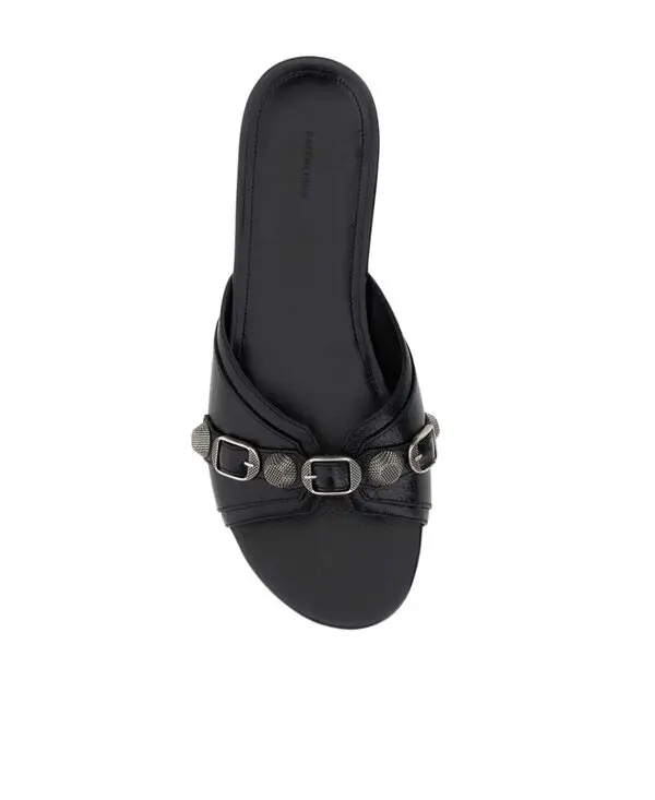 Balenciaga Cagole Open-toe Slippers - Black