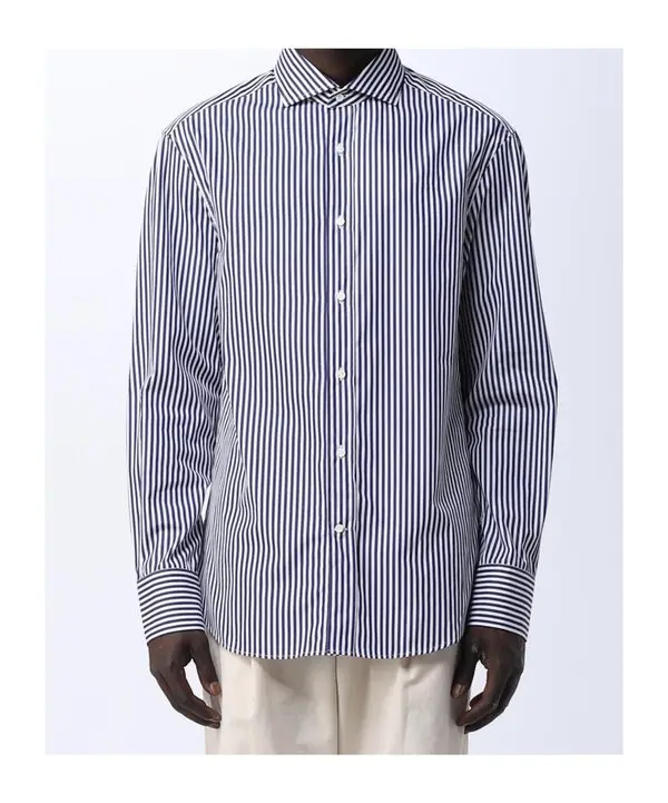Brunello Cucinelli Candy-stripe Long-sleeve Shirt