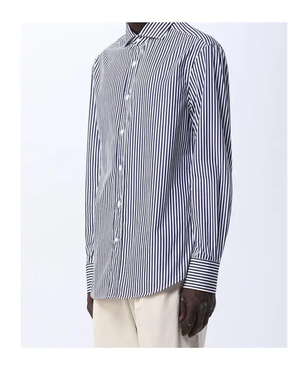Brunello Cucinelli Candy-stripe Long-sleeve Shirt