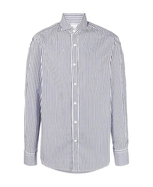 Brunello Cucinelli Candy-stripe Long-sleeve Shirt - White