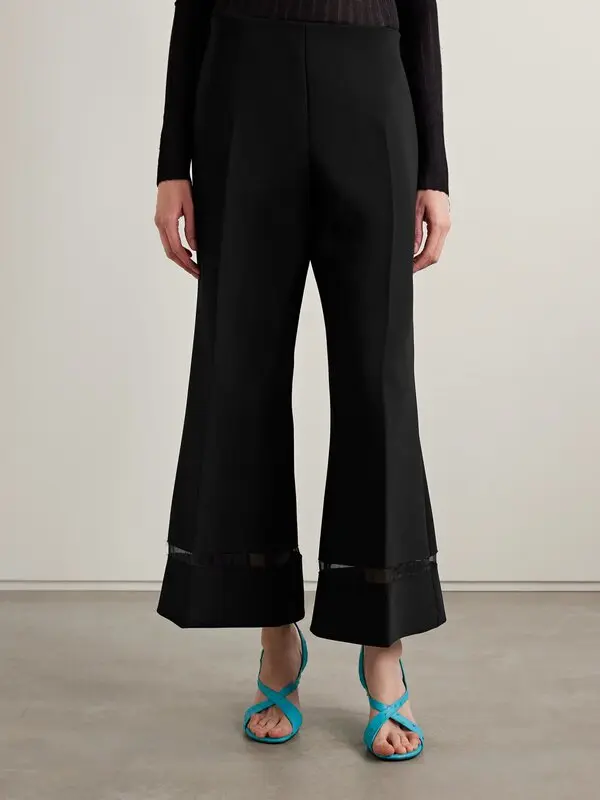 Khaite Wallace Wide-leg Cropped Trousers