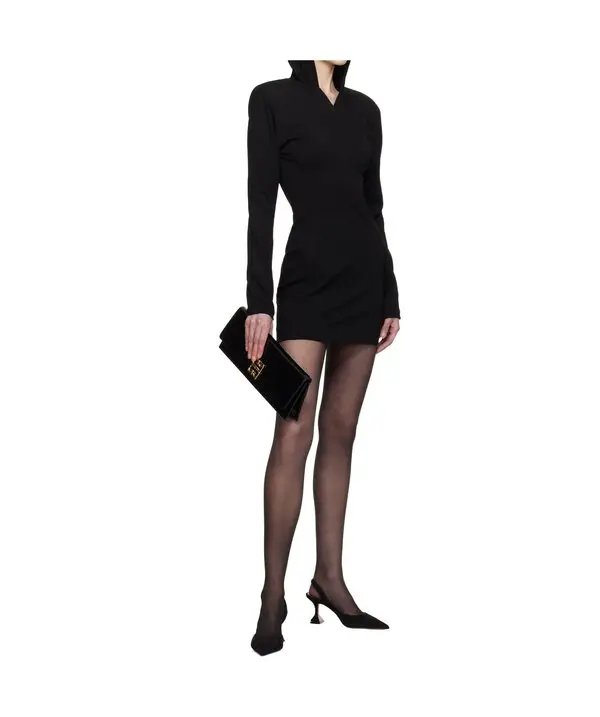 JEAN PAUL GAULTIER Long Sleeve Open Back Mini Dress
