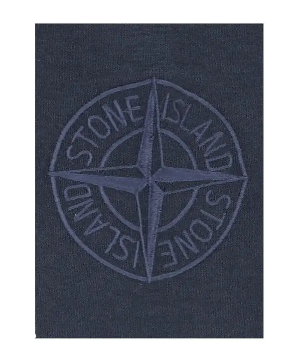 Stone Island Embroidered Logo Knitted Jumper - Blue