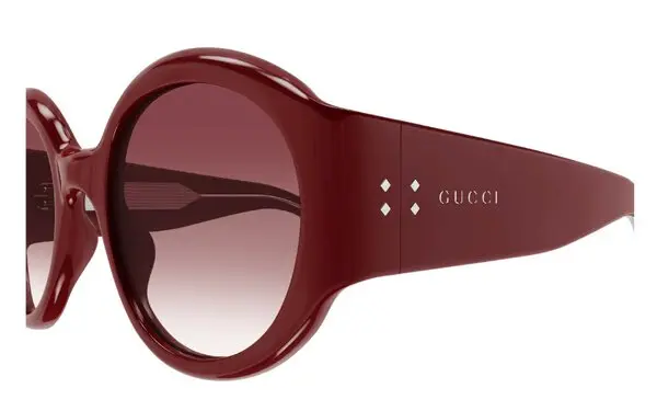 Gucci Round Frame Sunglasses - Red