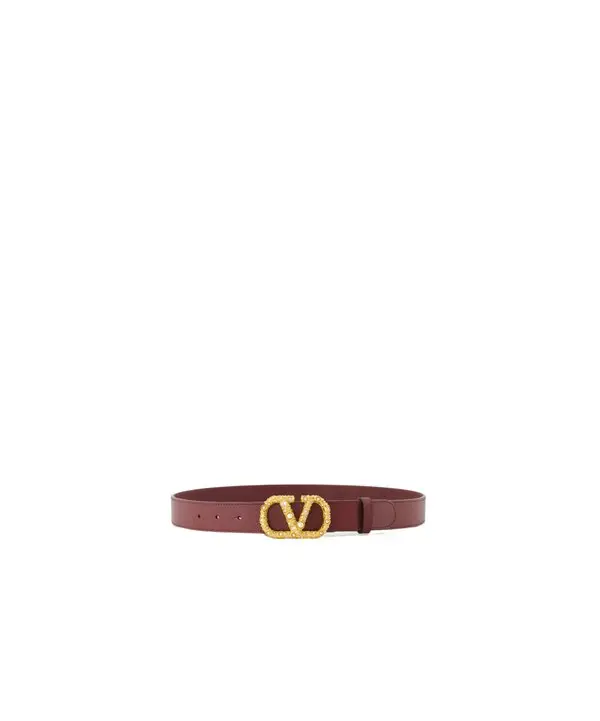 Valentino Garavani Vlogo Embellished Belt - Red