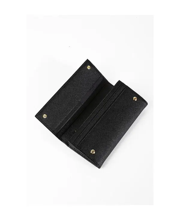 Prada Logo Plaque Continental Wallet - Black
