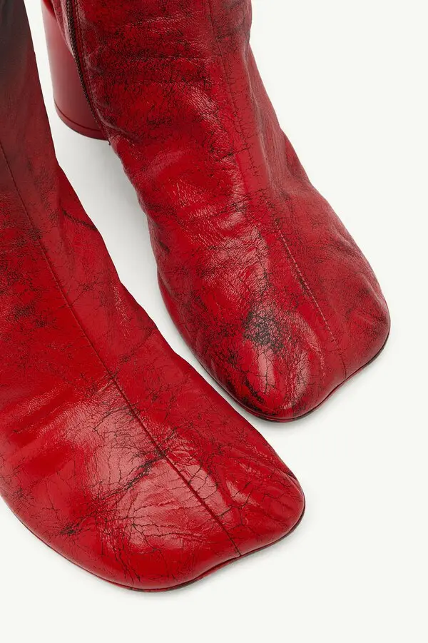 MAISON MARGIELA Zip-up Ankle Boots With Block Heel - Red