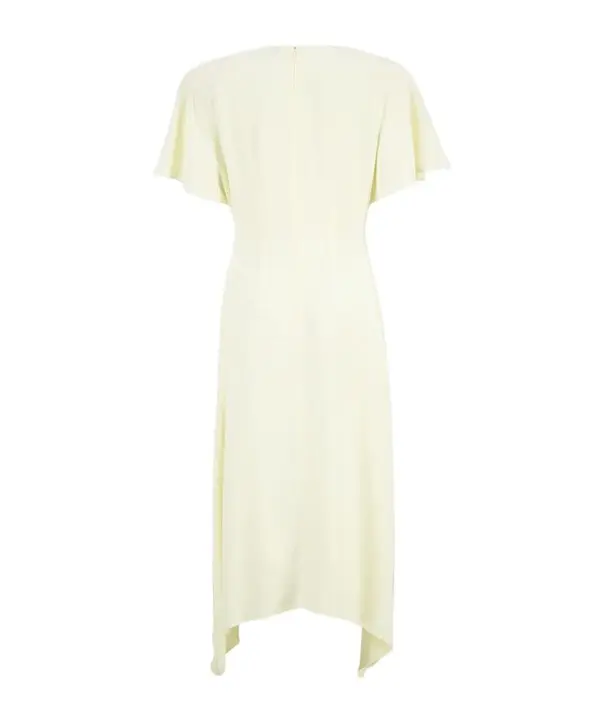 Stella McCartney V-neck Midi Satin Dress - White