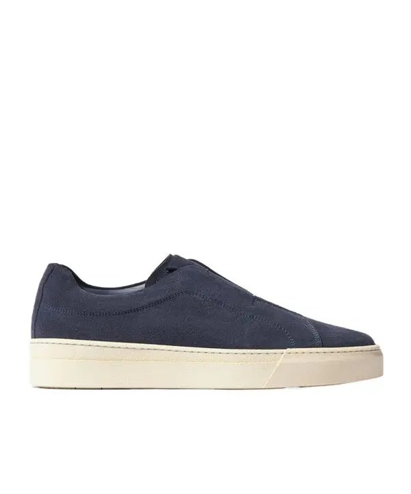 SCAROSSO Round Toe Slip-on Sneakers - Black
