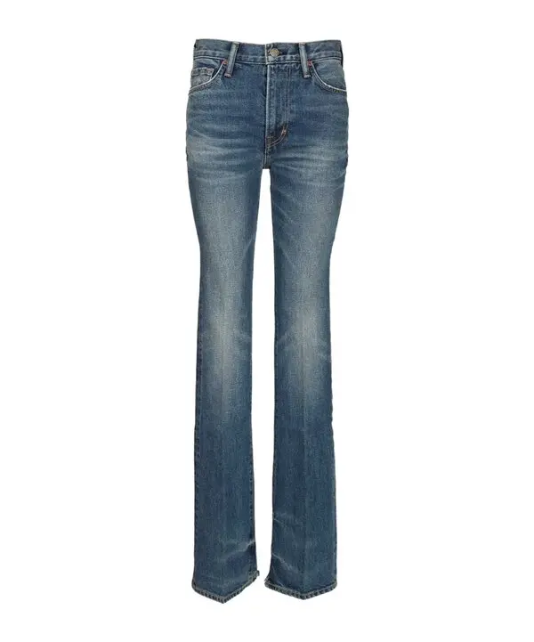 TOM FORD Japanese Stonewashed Comfort Denim Flare Jeans