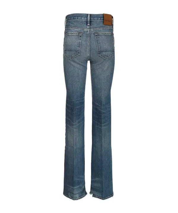 TOM FORD Japanese Stonewashed Comfort Denim Flare Jeans