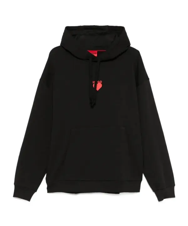 Hugo Boss Heart-print Cotton Hoodie