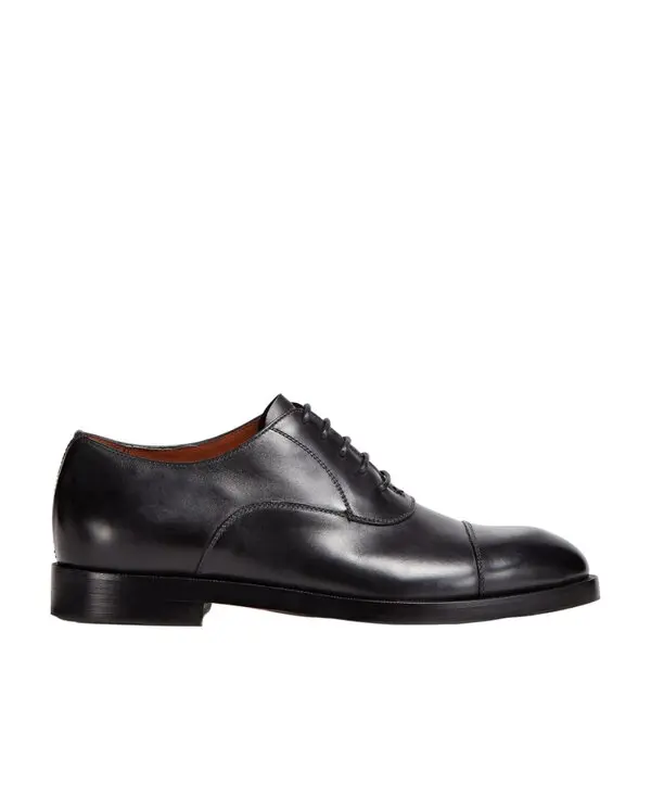 Zegna Torino Oxford Cap Toe Lace-up Shoes - Black
