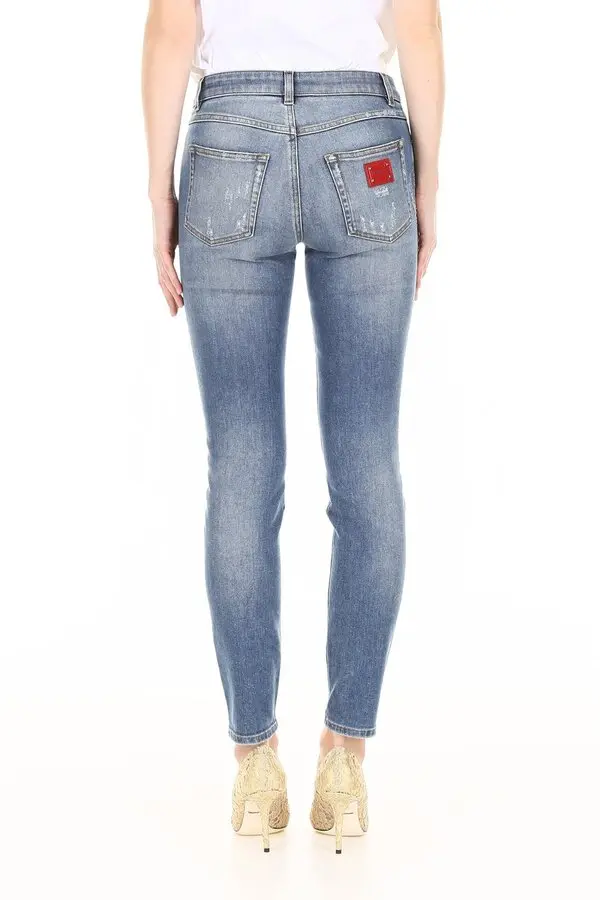 Dolce & Gabbana Faded Skinny Jeans - Blue