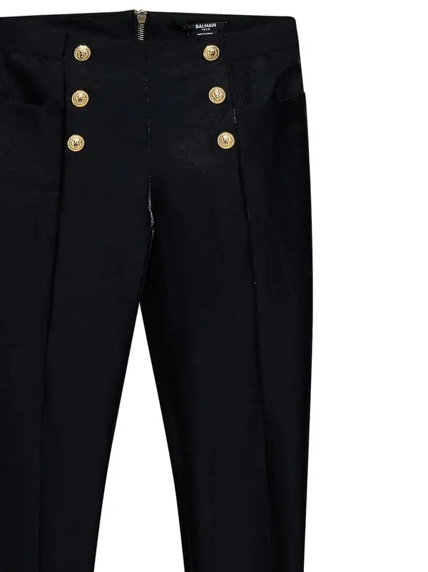 Balmain Straight Leg Zip Closure Pants