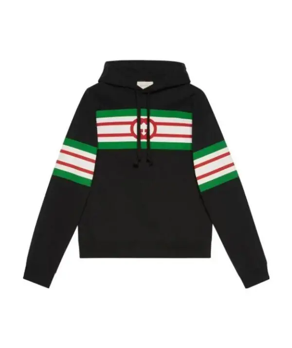 Gucci Interlocking G Print Hooded Sweatshirt - Black