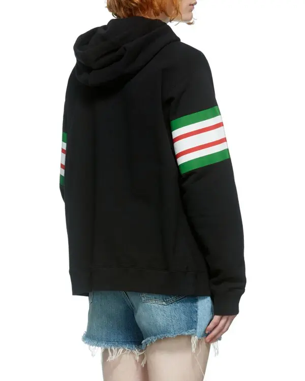 Gucci Interlocking G Print Hooded Sweatshirt - Black