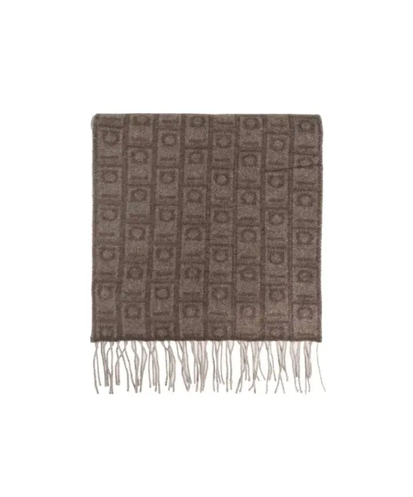 FERRAGAMO Letter Pattern Scarf - Clay Stone