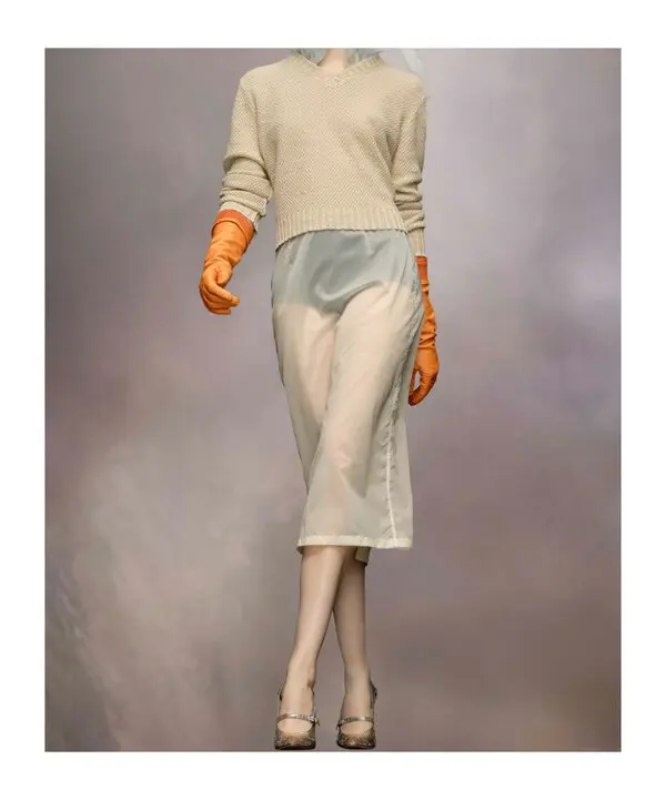 MAISON MARGIELA V-neck Knitted Jumper - Light Brown