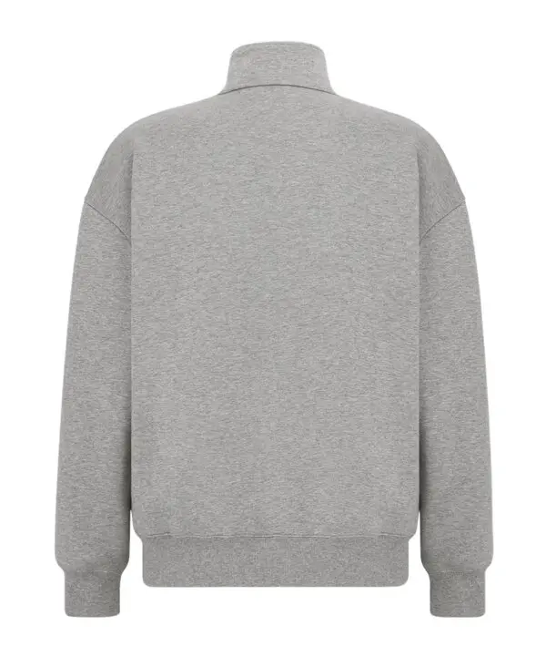Dior High Neck Zip Detailed Sweatshirt - Grey