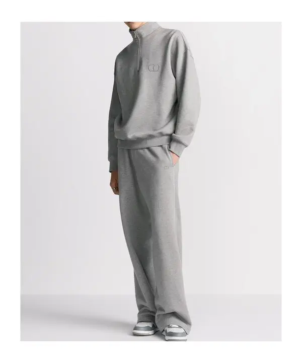 Dior High Neck Zip Detailed Sweatshirt - Grey