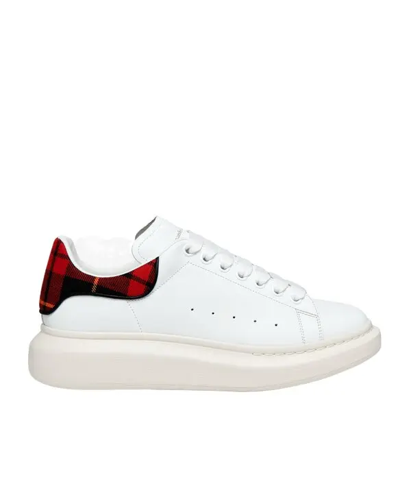 Alexander McQueen Oversized Tartan Heel Sneakers - White/red