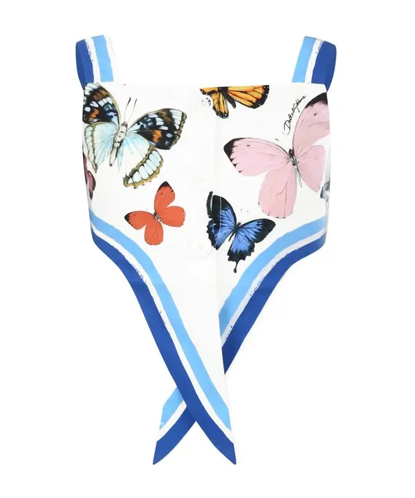 Dolce & Gabbana Printed Short Top - White