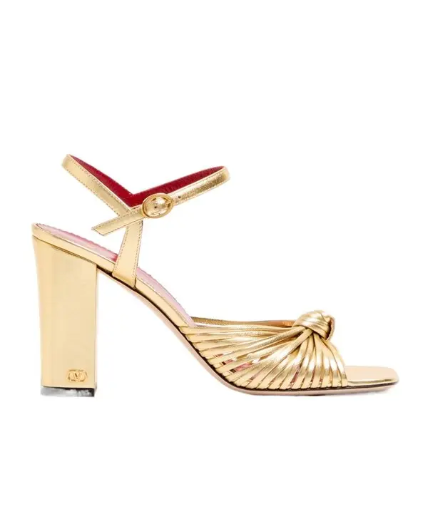 Valentino Garavani Annet Laminated Nappa Sandal 90mm - Gold