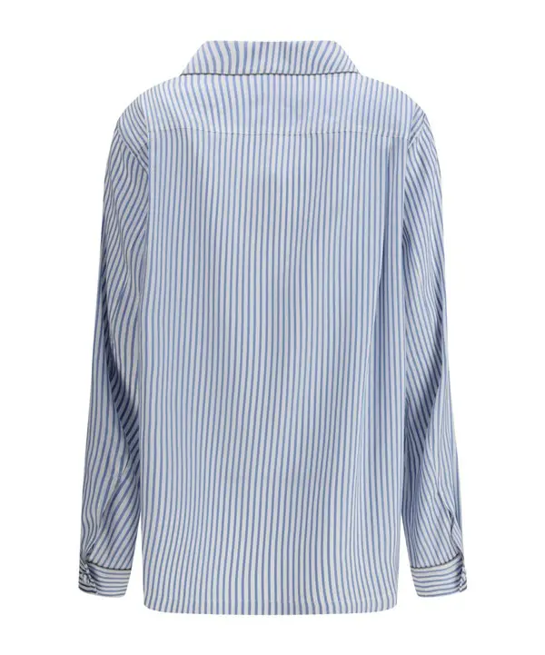 TOM FORD Striped Button-up Shirt With Contrasting Piping