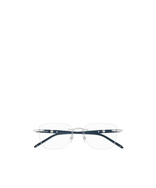 Montblanc Eyewear Rimless Rectangular Glasses - Blue