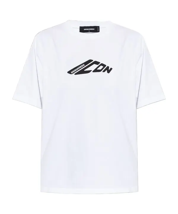 Dsquared2 Icon" Logo Printed Crewneck T-shirt - White