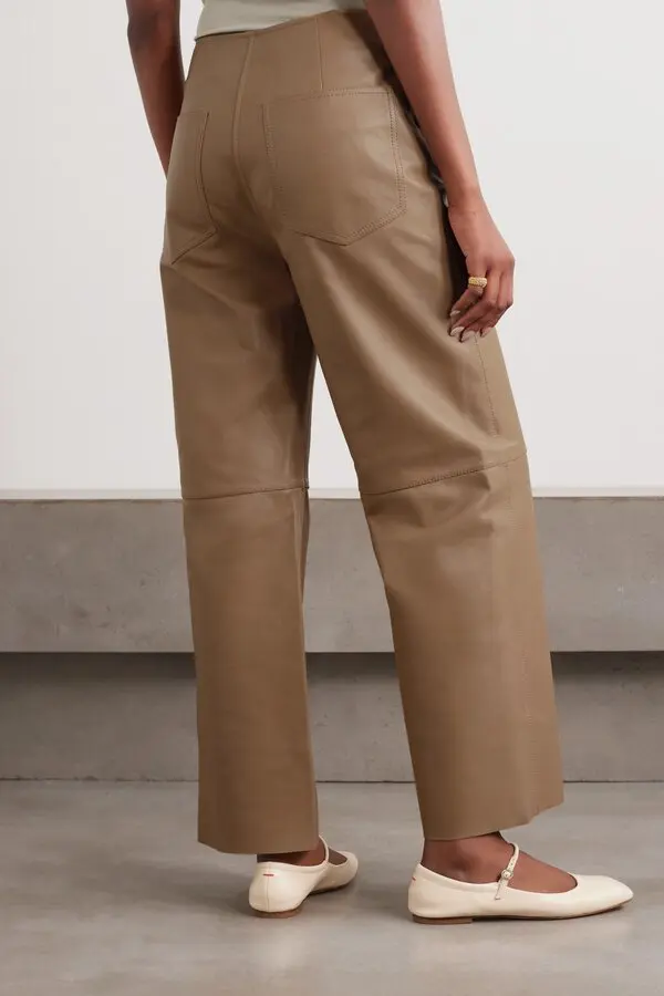 TOTEME Panelled Flared Leather Trousers