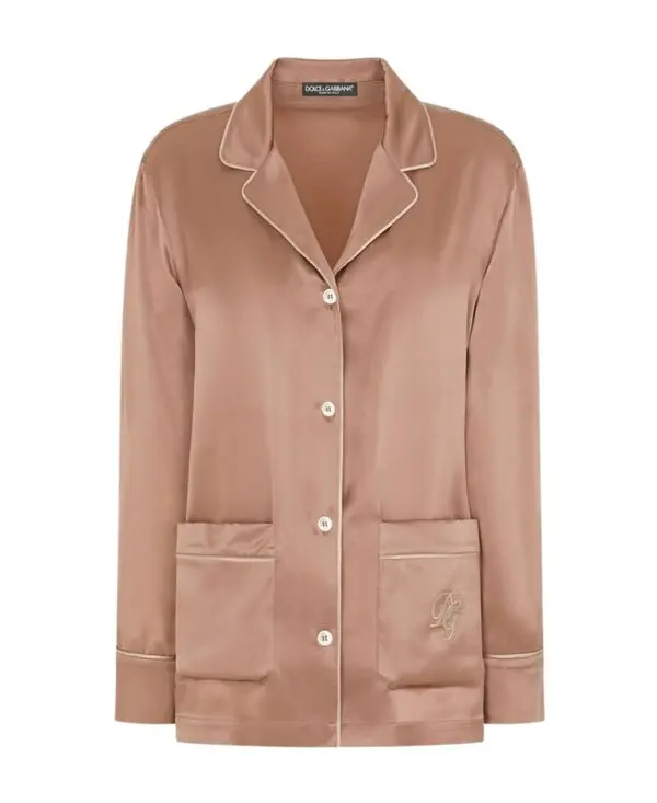 Dolce & Gabbana Dolce Gabbana Buttoned Long-sleeved Pajama Shirt - Nude