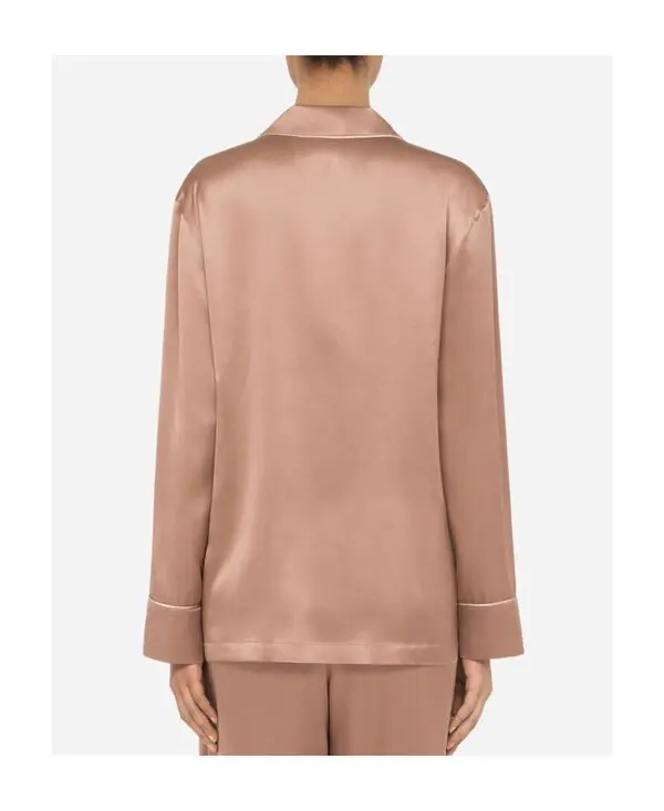 Dolce & Gabbana Dolce Gabbana Buttoned Long-sleeved Pajama Shirt - Nude