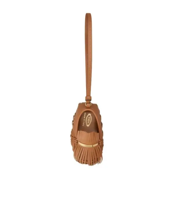 TOD'S Gommino Driving Shoe Charm In Calfskin - Brown