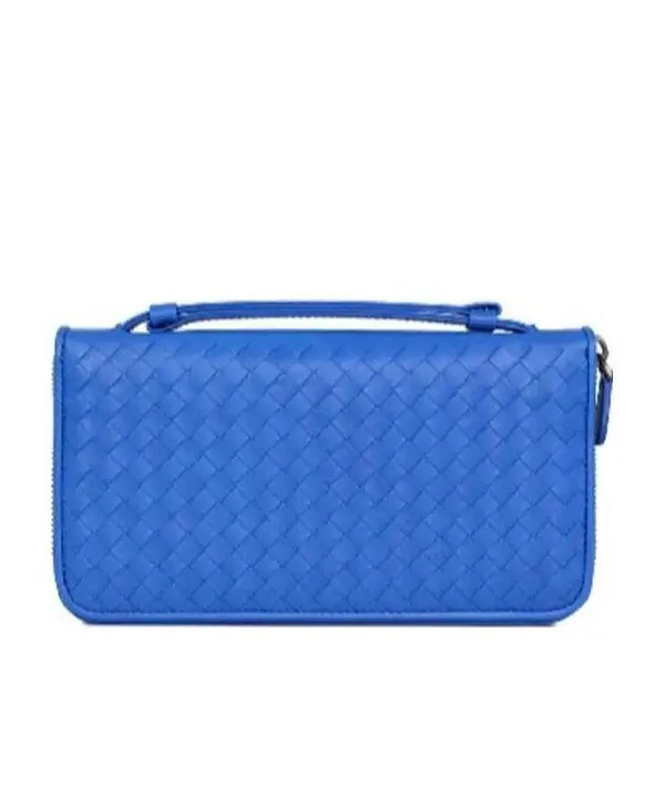 Bottega Veneta Woven Leather Clutch - Blue