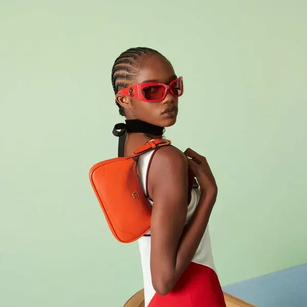 Gucci Double G Aphrodite Shoulder Bag - Orange