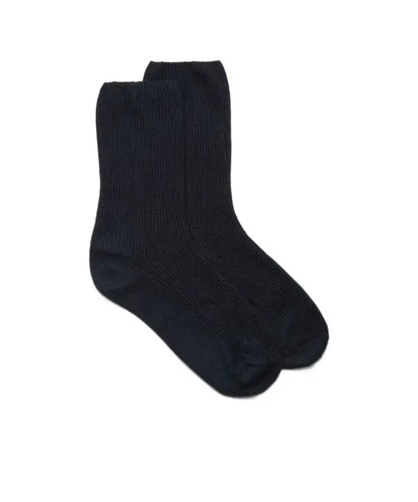Loro Piana Ribbed Knit Ankle Socks - Black