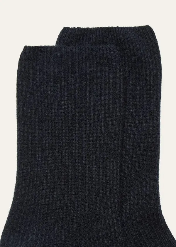 Loro Piana Ribbed Knit Ankle Socks
