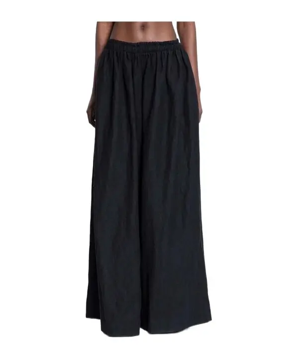 UMA WANG Elastic Waist Wide Leg Casual Pants