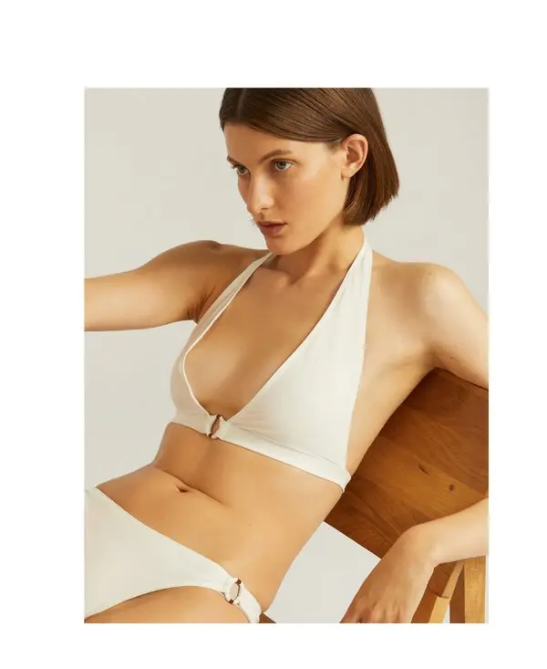 Loro Piana Triangle Bikini Top - White