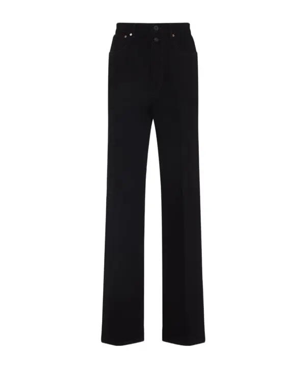 LEMAIRE High-waisted Trousers With Five-pocket Styling - Black